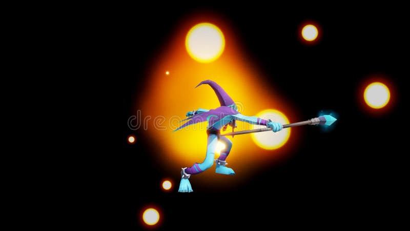 Digital Rendering Cartoon Wizard Motion Background Stock Illustration ...