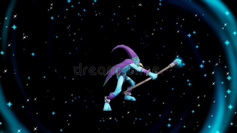 Digital Rendering Cartoon Wizard Motion Background Stock Illustration ...