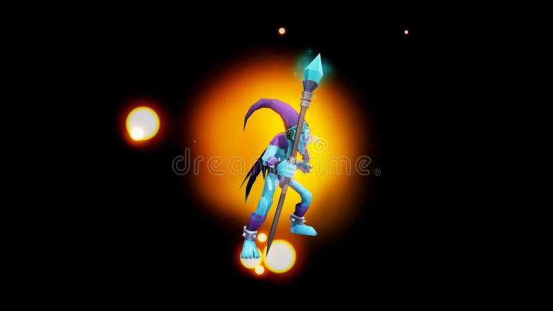 Digital Rendering Cartoon Wizard Motion Background Stock Illustration ...