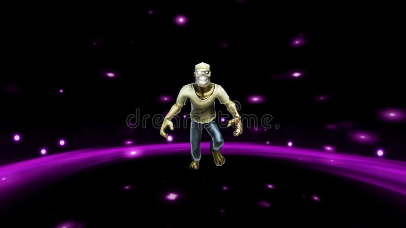 Digital Rendering Cartoon Zombie Man Motion Background Stock ...