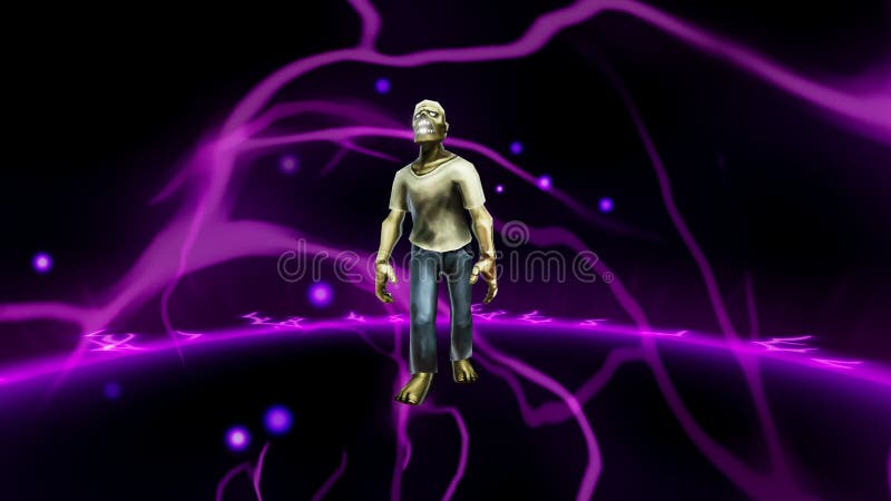 Digital Rendering Cartoon Zombie Man Motion Background Stock ...