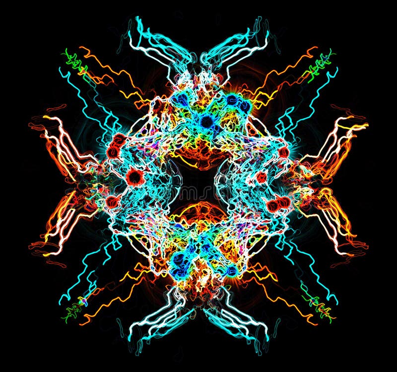 Digital Lightning Strike Electric BackgroundDigital Illustration ...