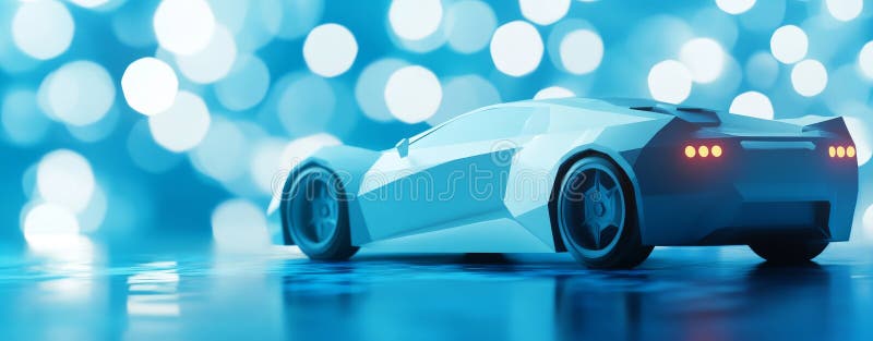 A Digital Rendering of a Cutting-edge Car Depicted in Wireframe Style ...