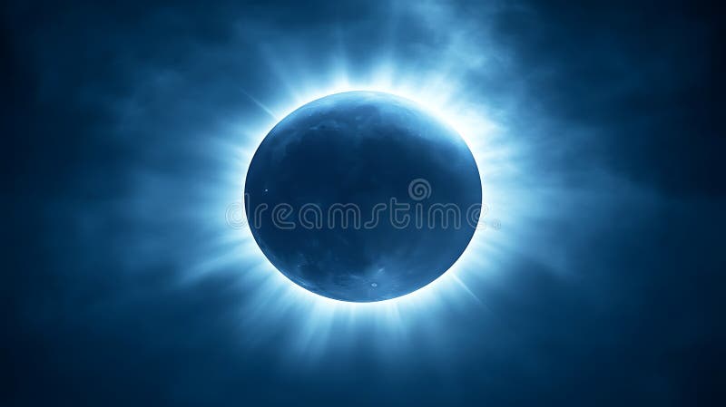 Celestial Body Eclipse Dark Blue Radiance Stock Illustration ...
