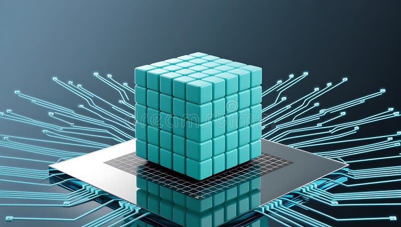 Abstract Representation of Quantum Computing or Complex Data Stock ...