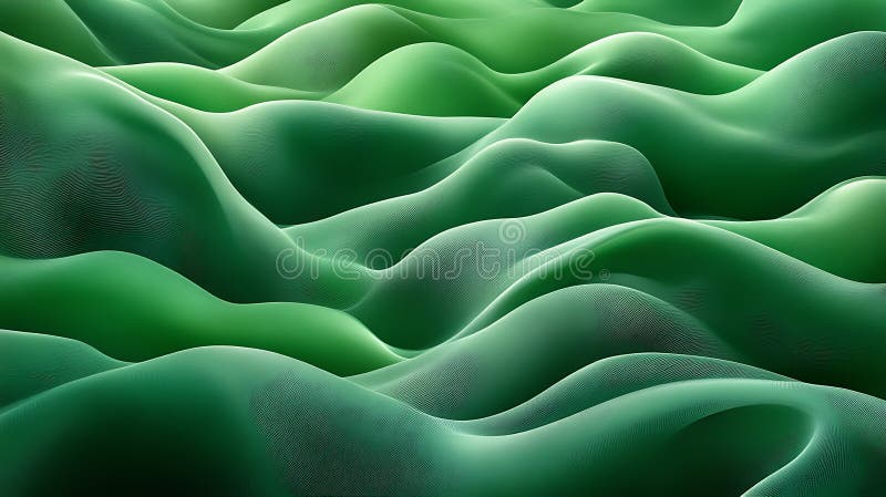 Abstract Green Wavy Landscape Digital Art Stock Photo - Image of hills ...