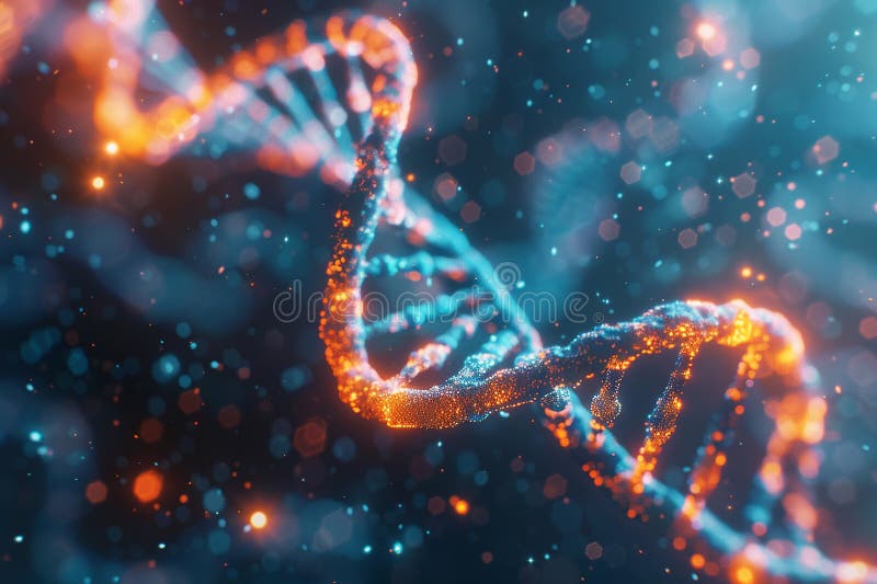 DNA Double Helix Abstract Molecular Structure Stock Illustration ...