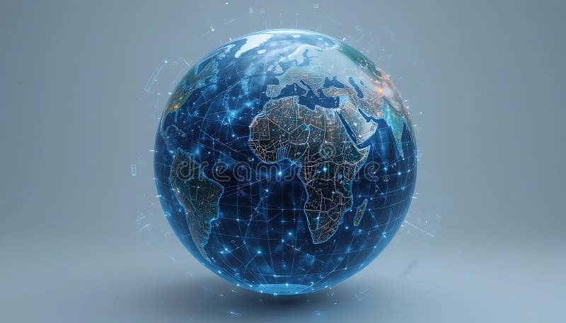 Global Network Connections Illuminated Earth Stock Illustration ...