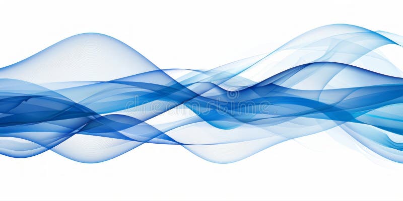 A Digital Rendering of Flowing Blue Waves Against a Clean White ...
