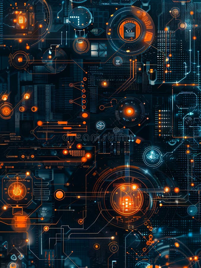 A Digital Rendering Of A Futuristic Cybersecurity Network With Digital