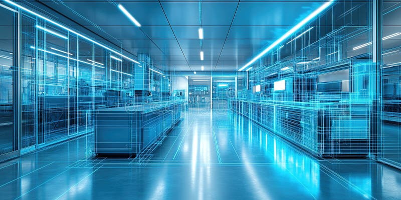 Digital Rendering of a Futuristic Indoor Space Showcasing Advanced ...