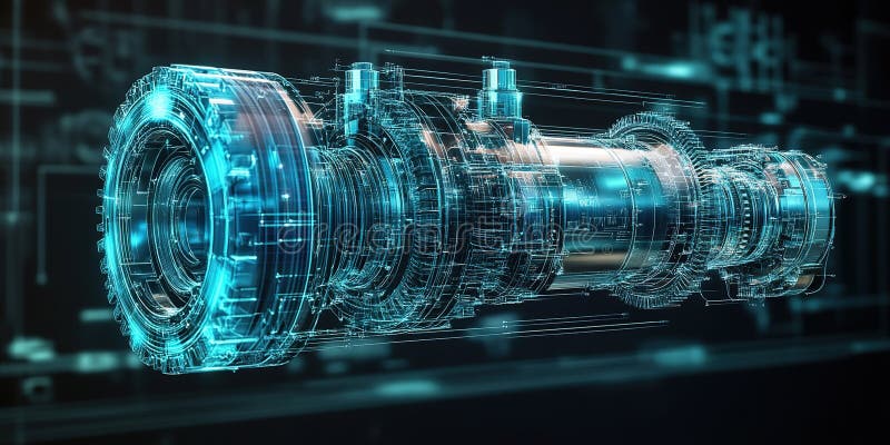 Digital Rendering of a Futuristic Mechanical Component with Intricate ...