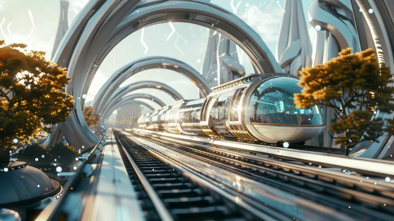 Digital Rendering of a Futuristic Transportation Stock Illustration ...