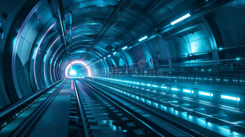 Digital Rendering of a Futuristic Transportation Network Stock Illustration - Illustration of ...