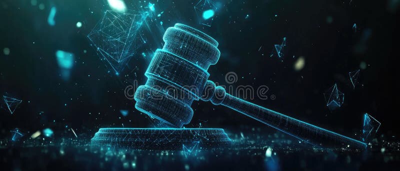 A Digital Rendering of a Gavel, a Symbol of Justice and Law, with ...