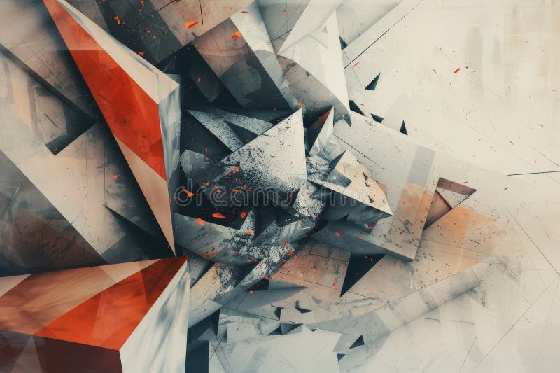 A Digital Rendering of Geometric Shapes, Merging and Distorting into a ...