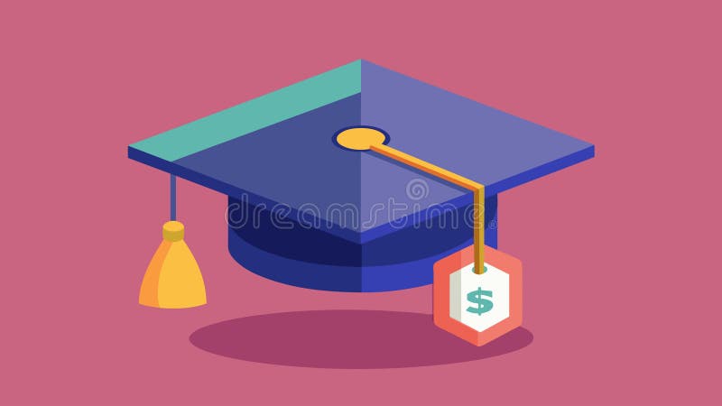A Digital Rendering of a Graduation Cap with a Translucent Price Tag ...