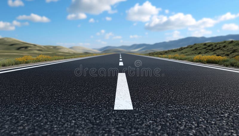 Digital Rendering of a Highway Road with Spacious Design Stock Image ...