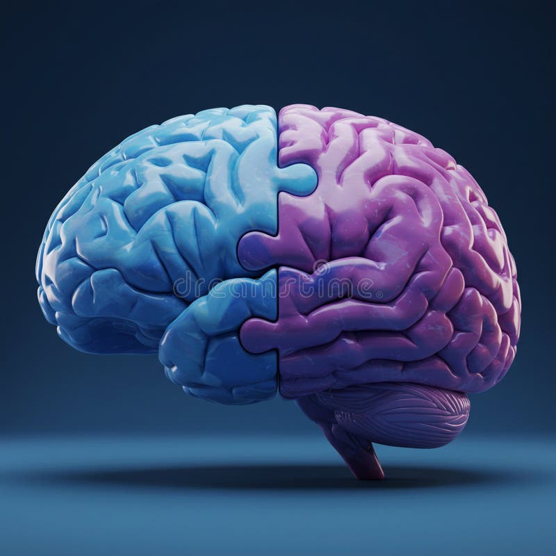 Brain Divided in Six Parts Like Puzzle. Function Zones. Vector Stock ...