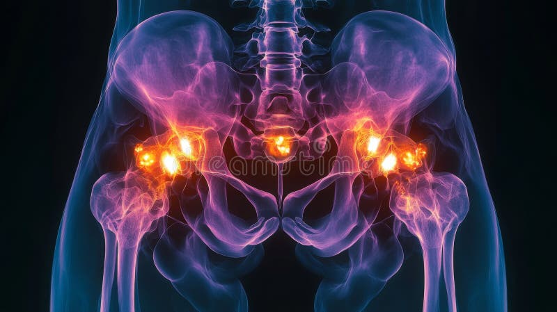 A Digital Rendering of Human Hips with Inflamed Joints Stock Photo ...