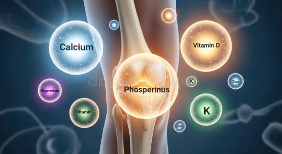Digital Rendering of Human Knee Anatomy with Glowing Nutrient Spheres ...