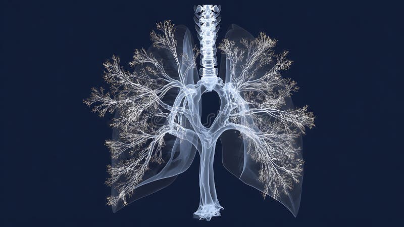 A Digital Rendering of Human Lungs Visualized As a Transparent, Tree ...