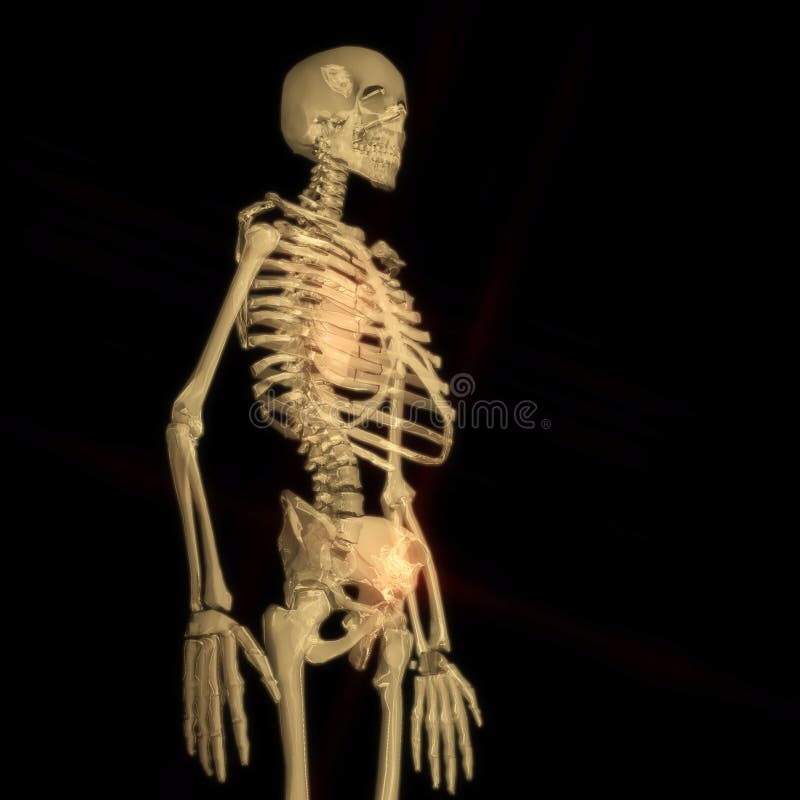 Digital Skeleton Against Black Technology Interface with Glow Stock ...