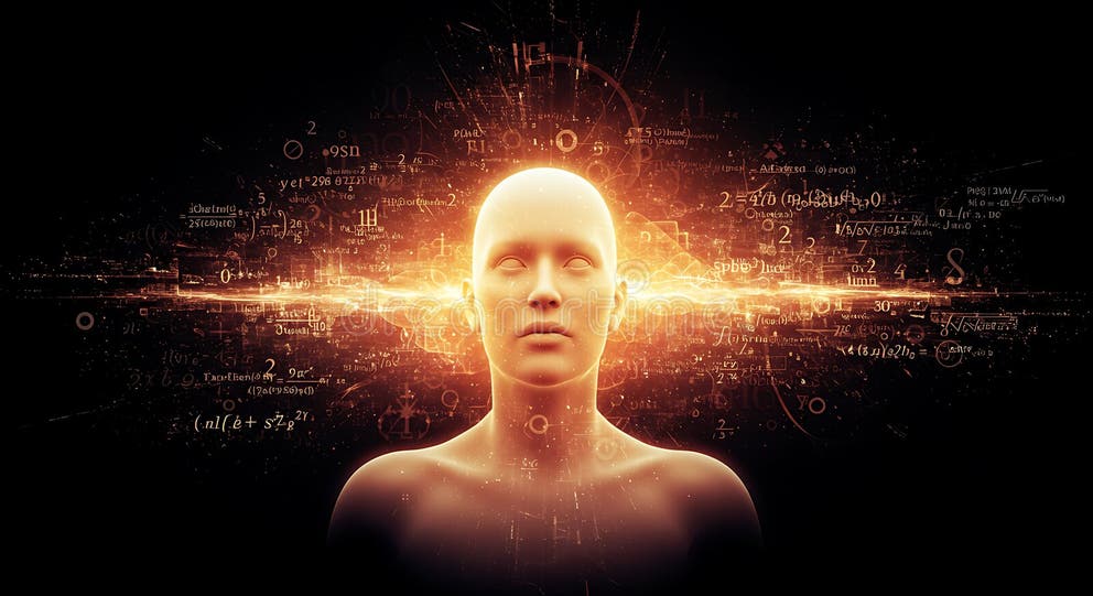 A Digital Rendering of a Humanoid Figure with Glowing Skin, Centered in ...