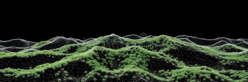 A Digital Rendering of a Landscape with Green Vegetation and a ...