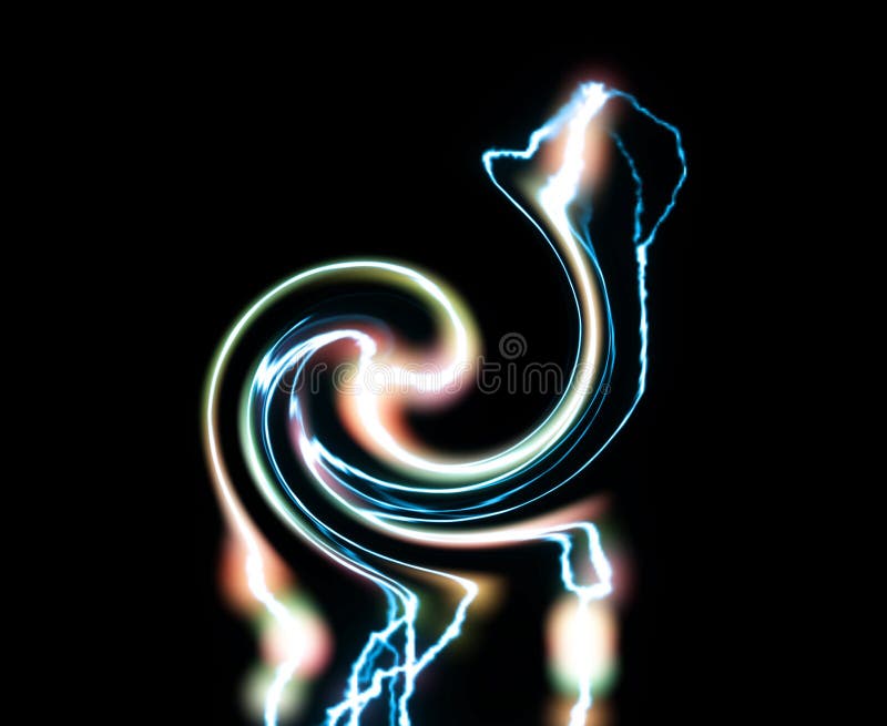 Digital Rendering Lighting Strike Electric Background Stock ...