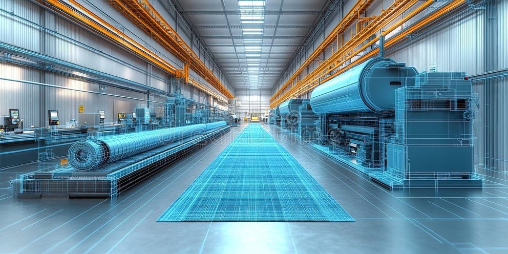 Digital Rendering of a Modern Manufacturing Facility Showcasing ...