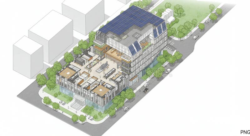 3D Rendering of the Rooftop Terrace Stock Illustration - Illustration ...