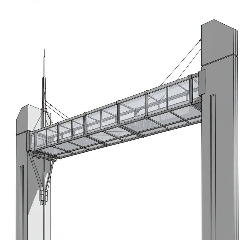 Digital Rendering of a Modern Suspension Bridge. the Bridge Features ...