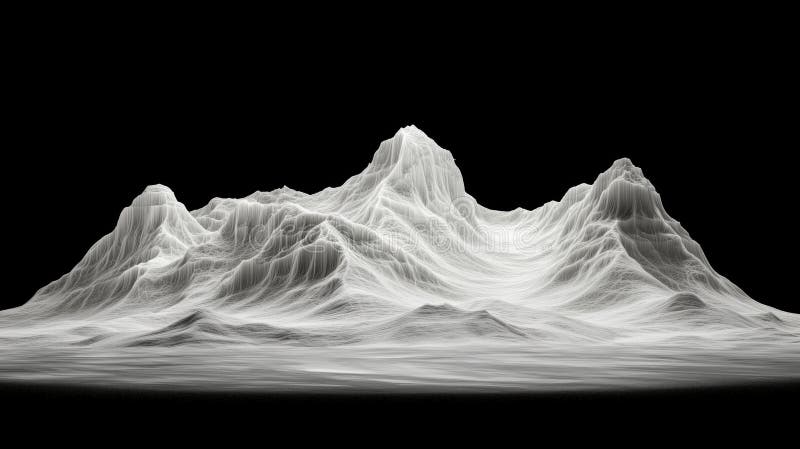 A Digital Rendering of a Mountain Range with a Textured, Three ...