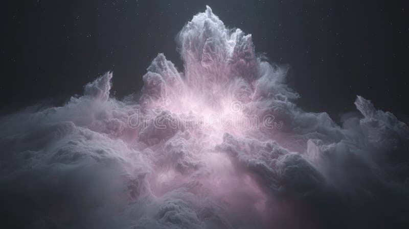 A Digital Rendering of a Nebula, a Vast Cloud of Gas and Dust in Space ...