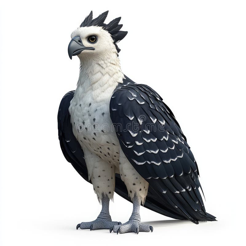 Powerful Harpy Eagle Bird of Prey, Majestic Predator Isolated on White ...