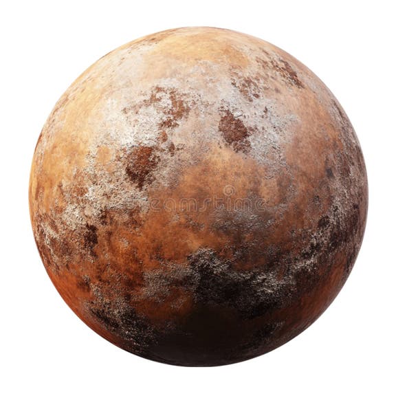 A Rusty Orange Planet with a Rough Texture is Shown Against a Black ...