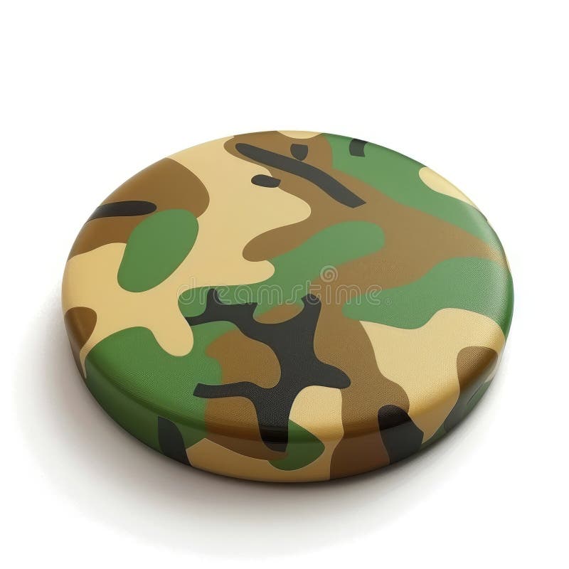 Camouflage Patterned Round Disc, 3D Render Stock Illustration ...