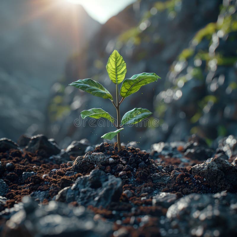 A Digital Rendering Showcases a Seed Sprouting into a Young Plant ...