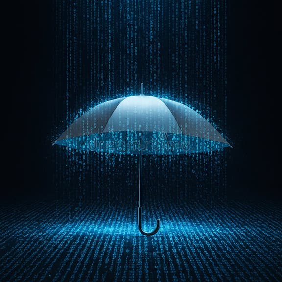 A Digital Rendering Showcasing a Translucent Umbrella with a Metallic ...