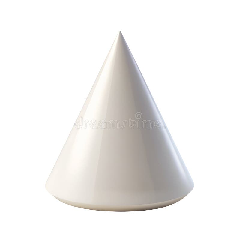 Off White Cone Shape Simple Geometry Isolated Background Stock ...