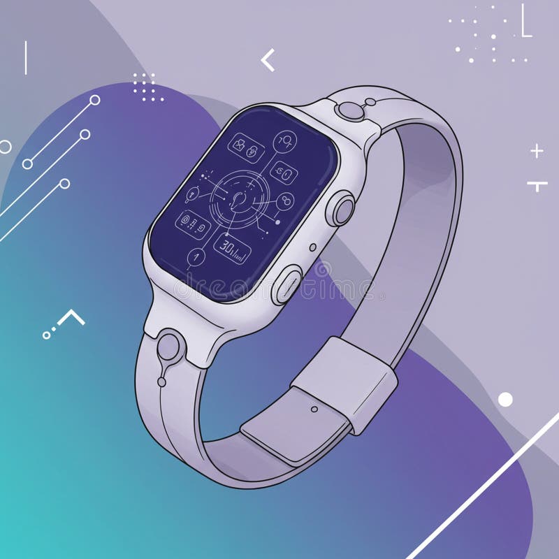 A Digital Rendering of a Smartwatch with a Sleek, Modern Design. the ...