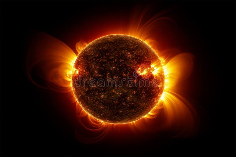 Solar Flares. Generated Image. Stock Illustration - Illustration of ...