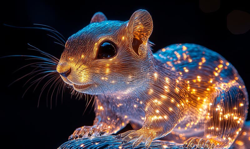 A Digital Rendering of a Squirrel with Glowing Lights, Resembling a ...