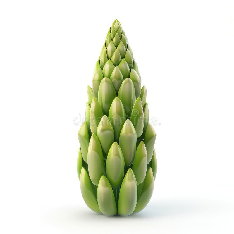 Abstract Green Plant, 3D Rendering of a Unique Conical Floral Structure ...