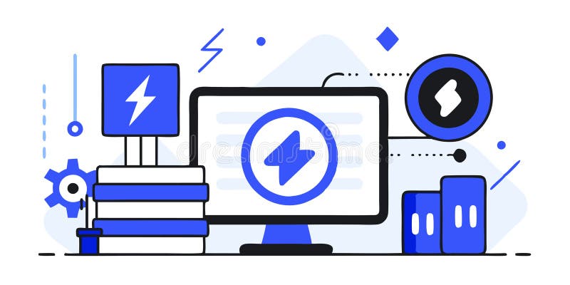 A Digital Rendering Visualizes a Computer Setup with Various Tech ...