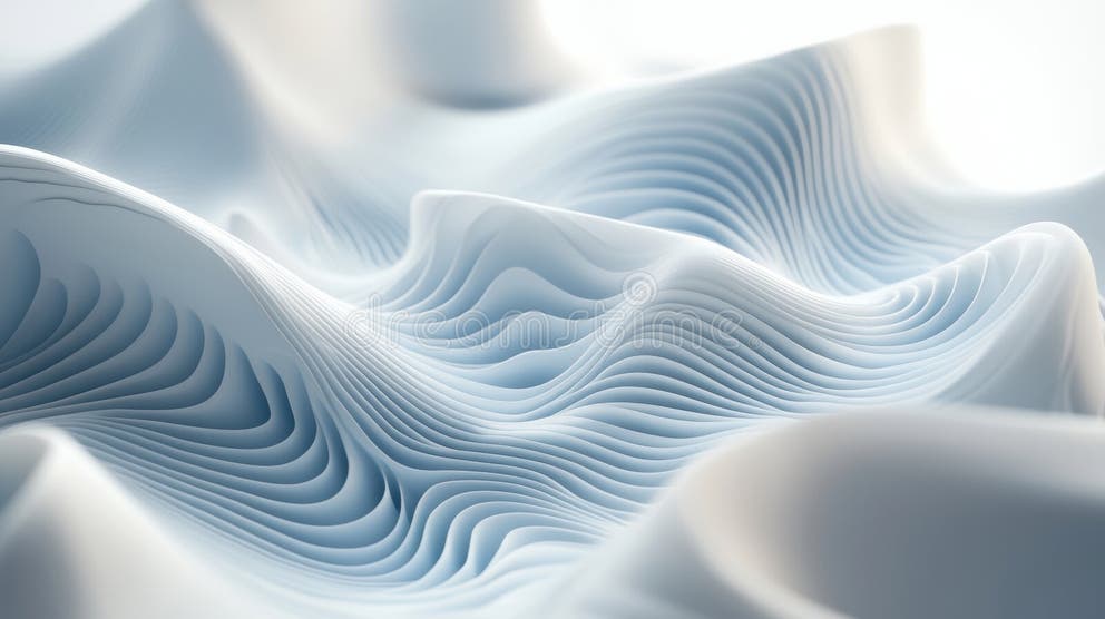 A Digital Rendering of a Wave-like Pattern in Shades of Blue and White ...
