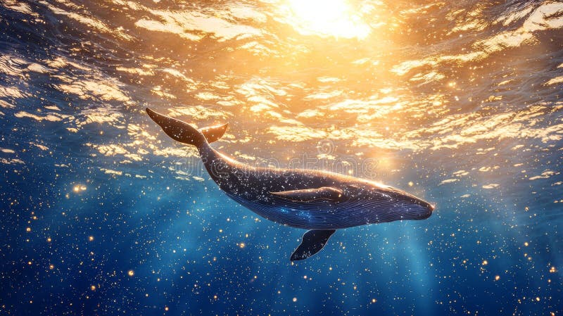 Digital Representation of an Abstract Tech-savvy Whale with Arched ...