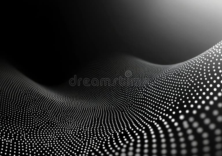 Digital Representation of an Abstract Wave Formed by Black and White ...