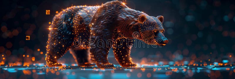 A Digital Bear is Depicted Surrounded by Glowing Particles within a ...